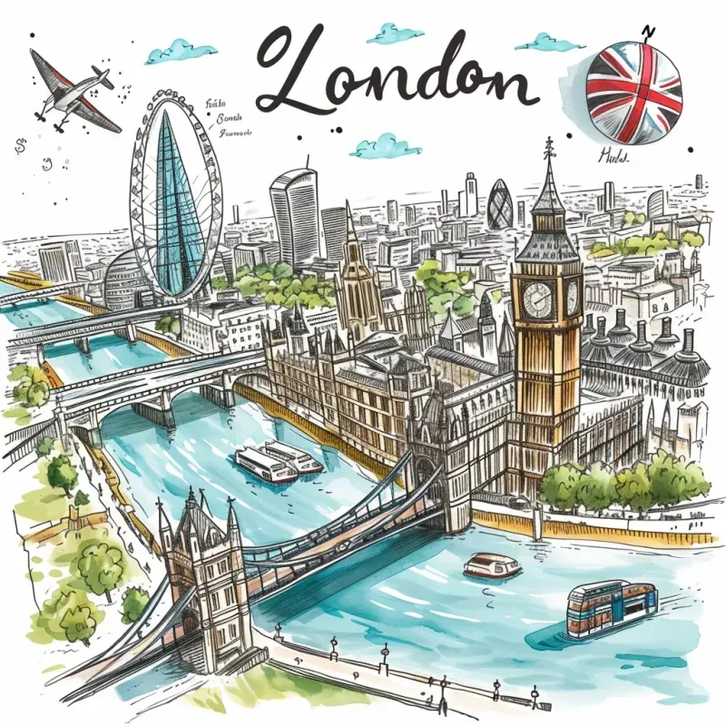 Hand-drawn Sketchnote Travel Map Poster Midjourney Prompt | PromptBase