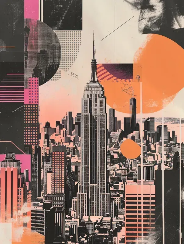 1960s Postmodern Collage Poster Wall Art Midjourney Prompt | PromptBase