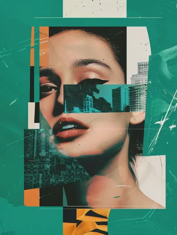 1960s Postmodern Collage Poster Wall Art Midjourney Prompt | PromptBase