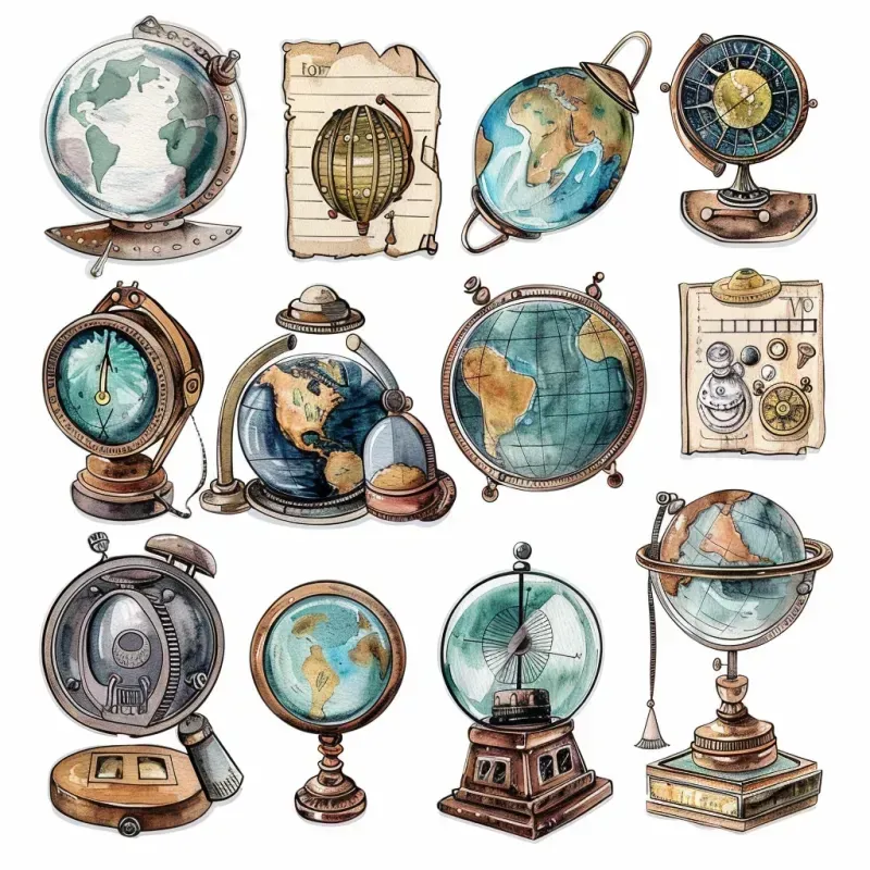 Vintage Junk Journal Stickers Cliparts Midjourney Prompt | PromptBase