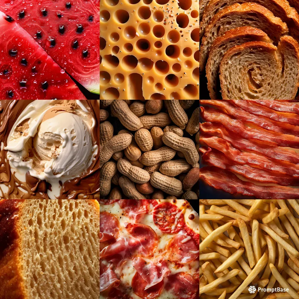 Hyperrealistic Food Textures Midjourney Prompt | PromptBase