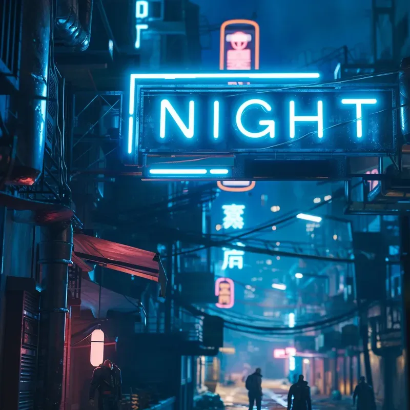 Neon Glowing Cyberpunk Signs With Text Midjourney Prompt | PromptBase
