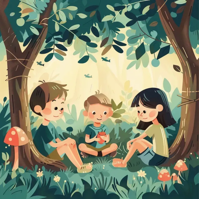 2D Children Vector Illustrations Midjourney Prompt | PromptBase