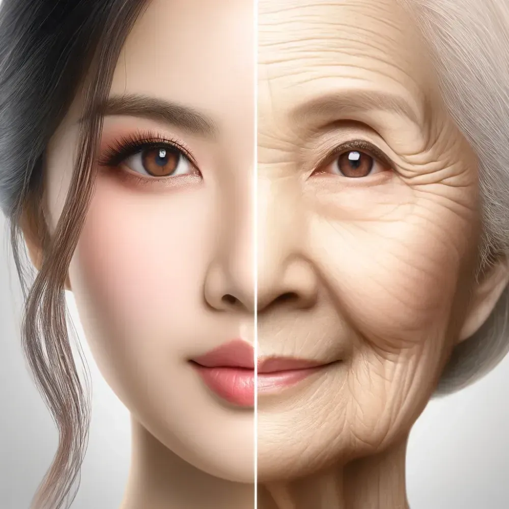 Aging Effect Split Screen DALL·E Prompt | PromptBase