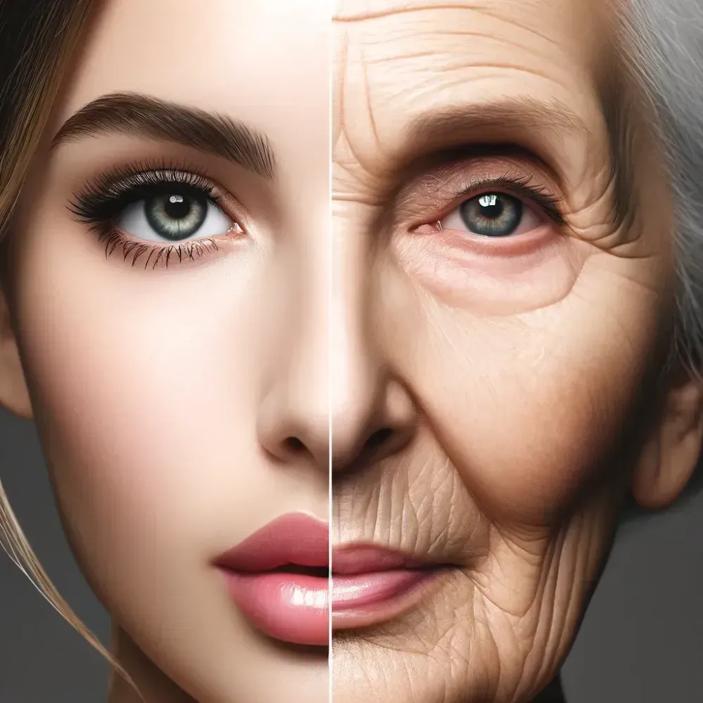 Aging Effect Split Screen DALL·E Prompt | PromptBase
