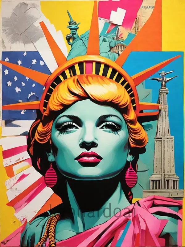 Vibrant Pop Art Collage Posters Leonardo Ai Prompt | PromptBase