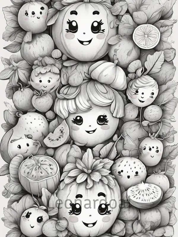 Cute Kawaii Coloring Book Page Generators Leonardo Ai Prompt | PromptBase