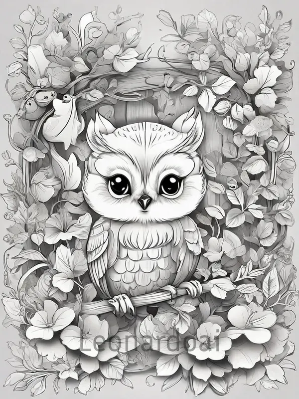 Cute Kawaii Coloring Book Page Generators Leonardo Ai Prompt | PromptBase