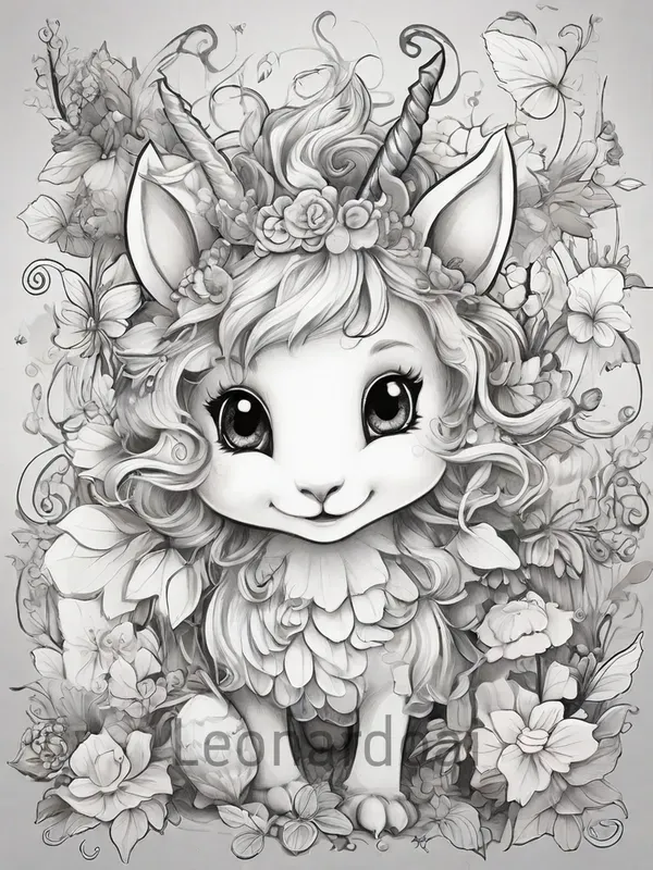 Cute Kawaii Coloring Book Page Generators Leonardo Ai Prompt | PromptBase