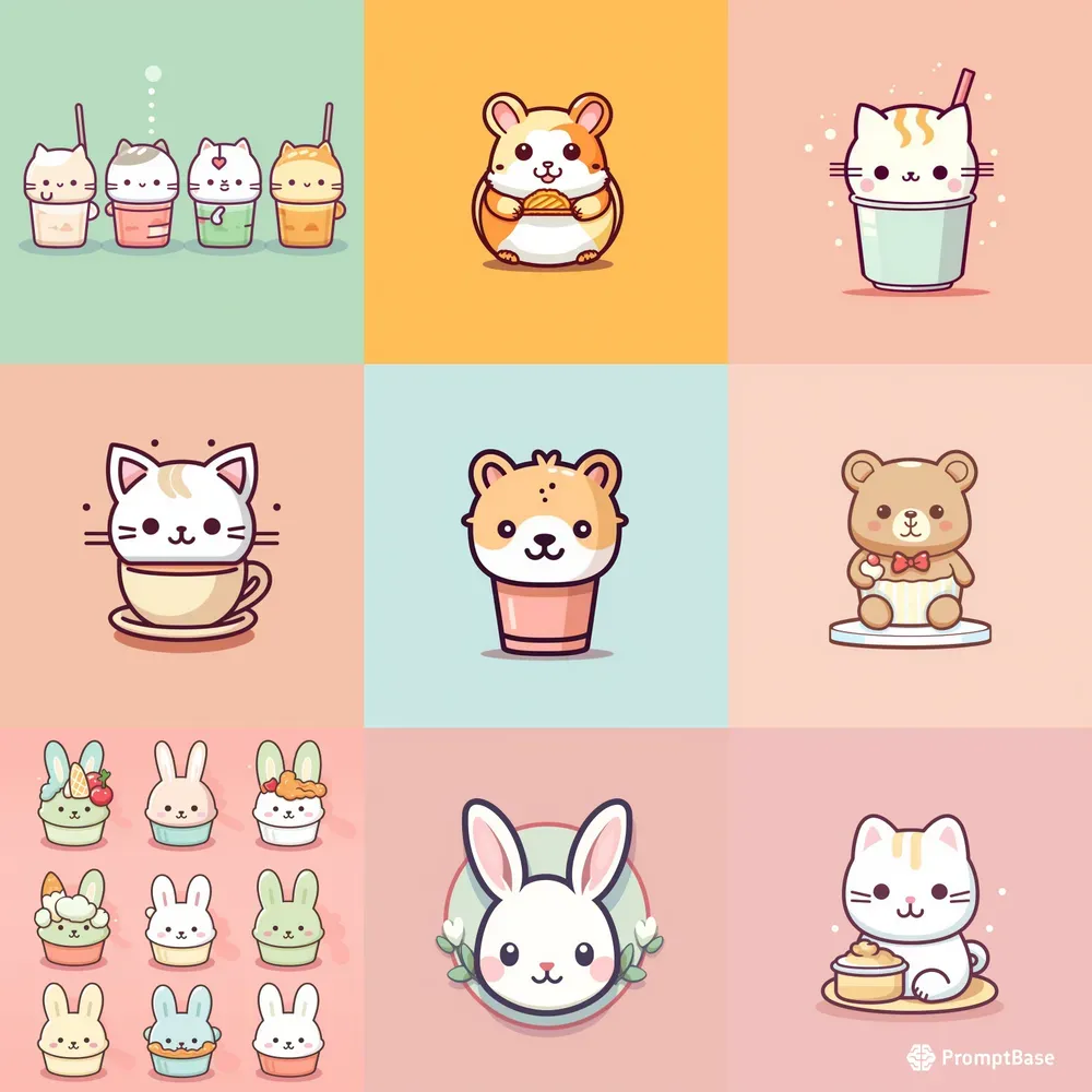 Kawaii Shop Logo Designs Midjourney Prompt | PromptBase