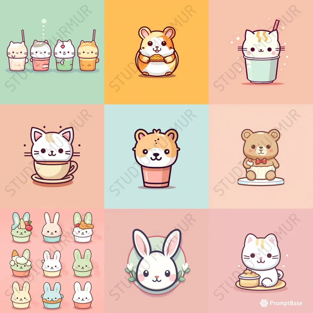 Kawaii Shop Logo Designs Midjourney Prompt | PromptBase