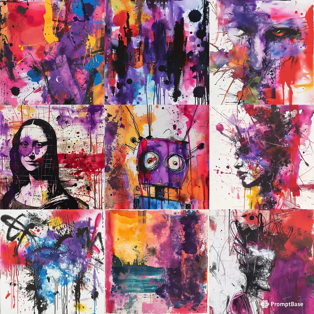 Basquiats And Wool Ecentric Fusion Art Midjourney Prompt | PromptBase