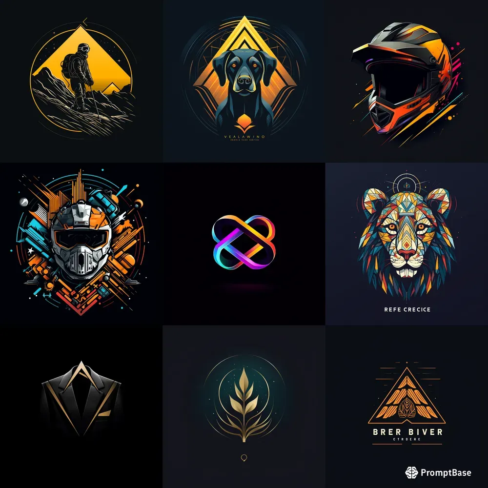 Minimal Dramatic Powerful Logo Designs Midjourney Prompt | PromptBase