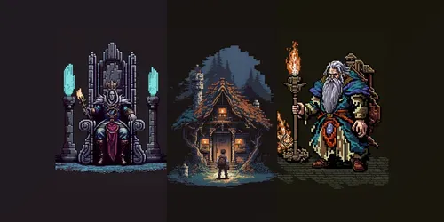 Pixel Art Monster Character Sheets Midjourney Prompt | PromptBase