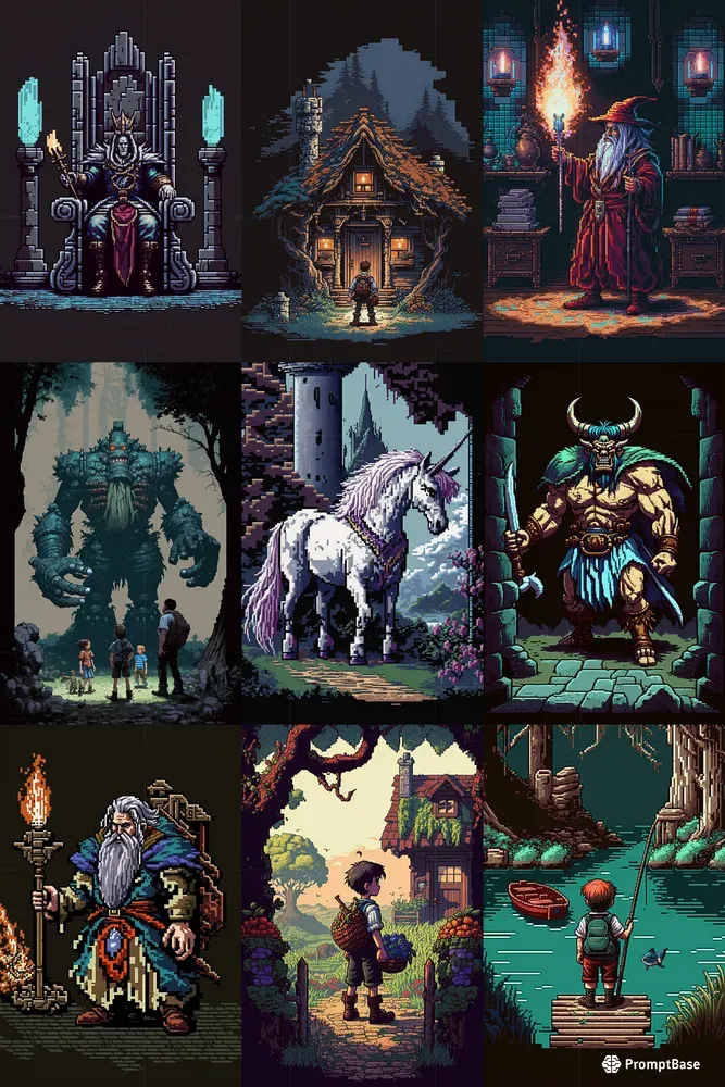 Pixel Art - Characters Midjourney Prompt | PromptBase