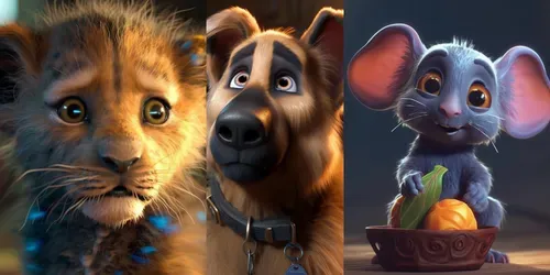 Cartooned Animals - Pixar Midjourney Prompt | PromptBase