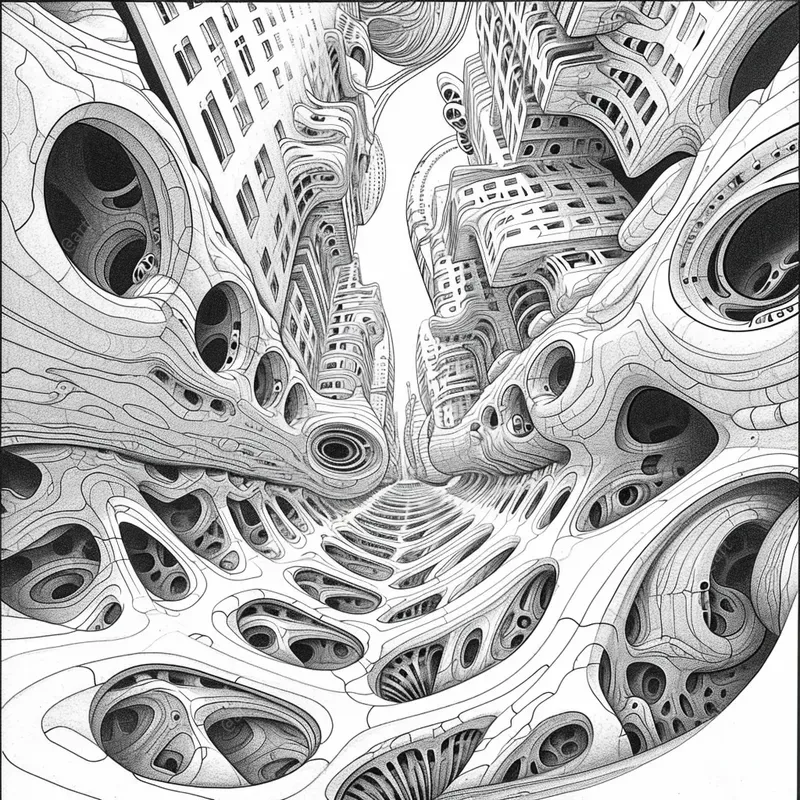 Dmt Zentangle Coloring Art Midjourney Prompt | PromptBase