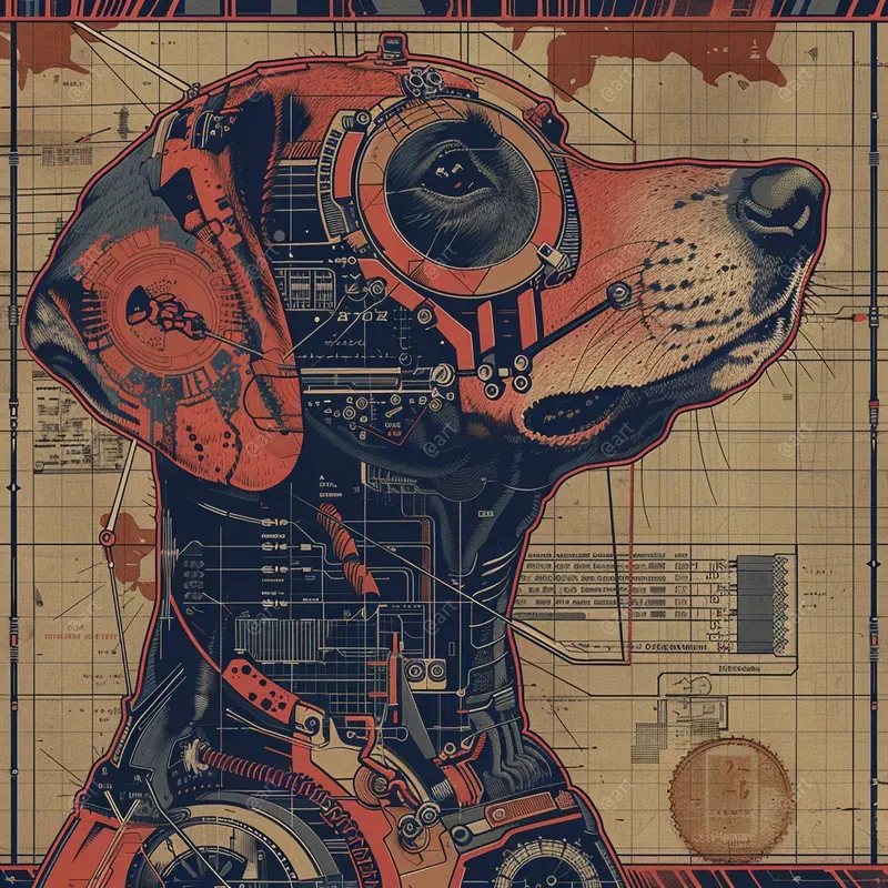 Techno Colored Blueprints Midjourney Prompt | PromptBase