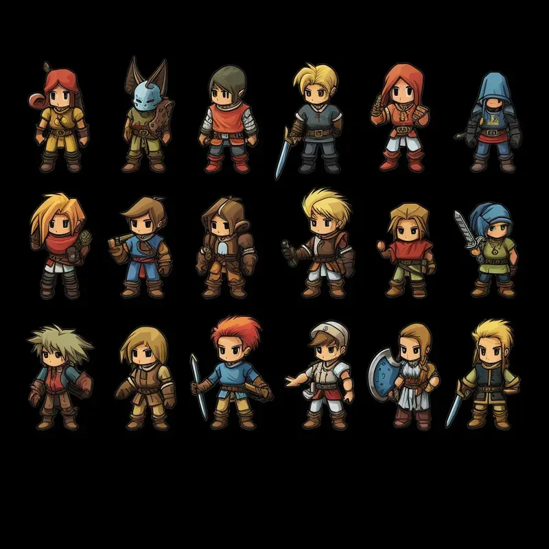 Old Style RPG Characters Midjourney Prompt | PromptBase