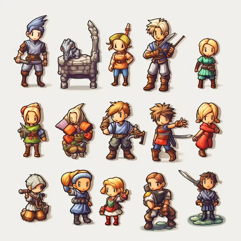 Old Style RPG Characters Midjourney Prompt | PromptBase