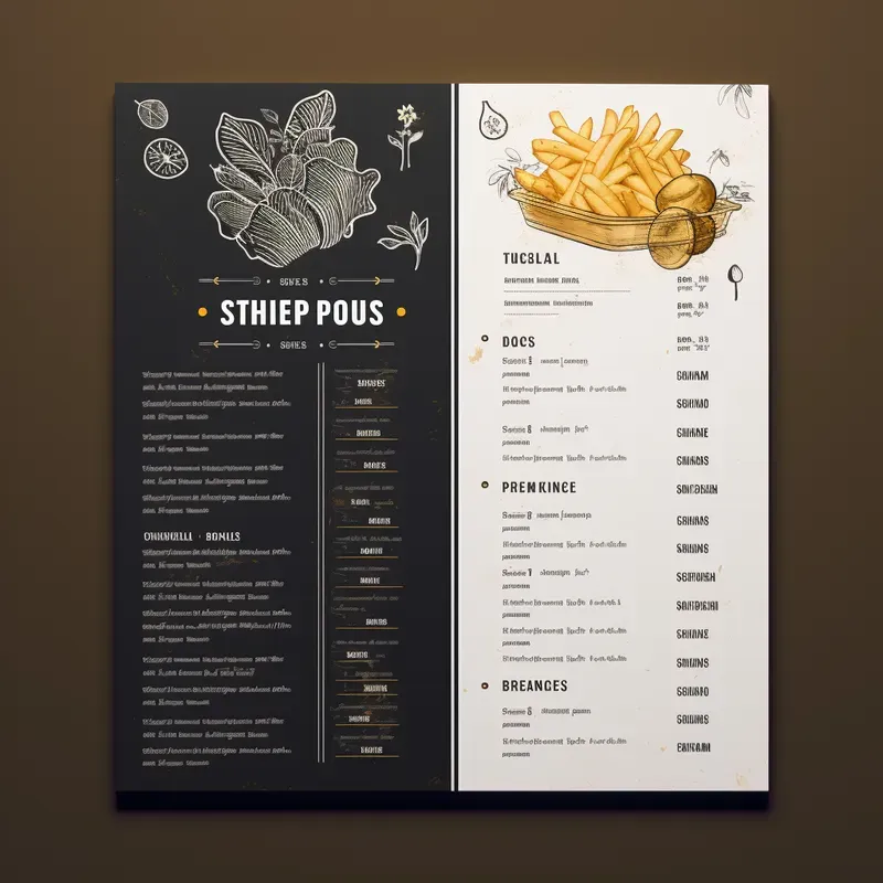 Menu Mockups For Restaurants Midjourney Prompt | PromptBase