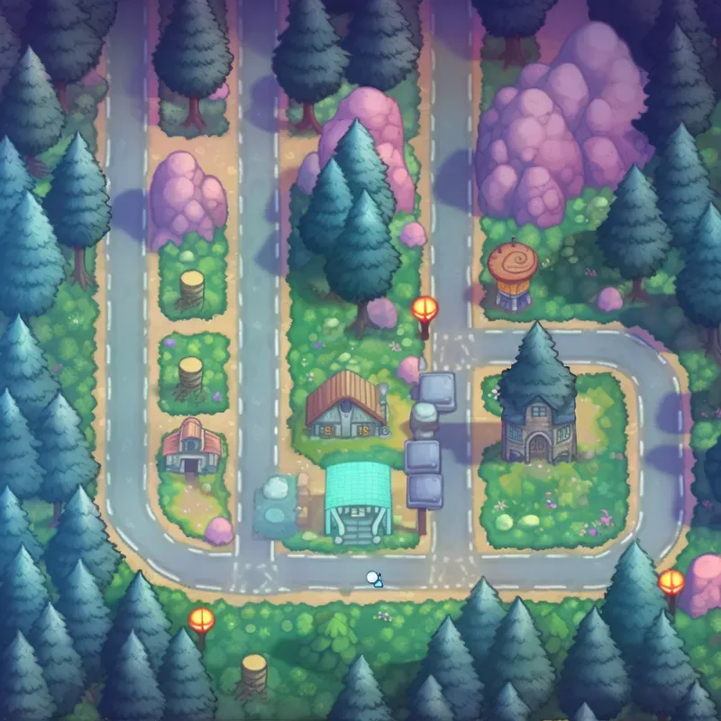 2D Game Map Grounds Midjourney Prompt | PromptBase