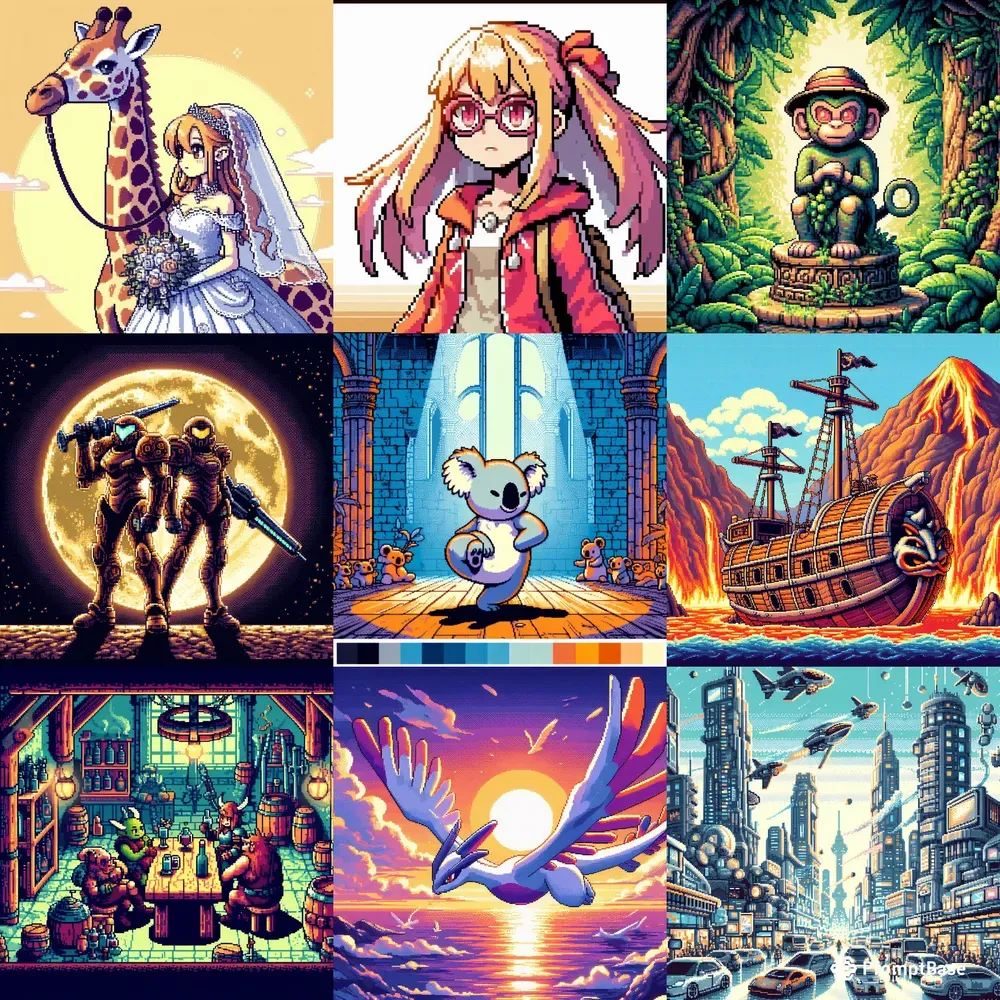 Pixel Art Retro Gaming RPG Scenes DALL·E Prompt | PromptBase
