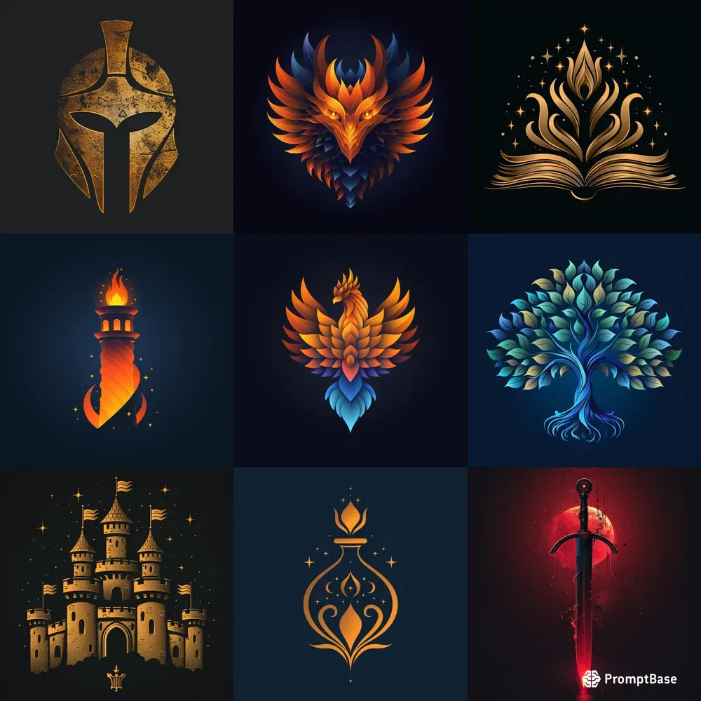 Fantasy Vector Logos Midjourney Prompt | PromptBase
