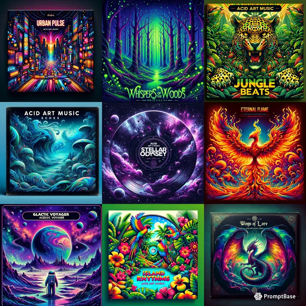 Acid Art Music Covers DALL·E Prompt | PromptBase
