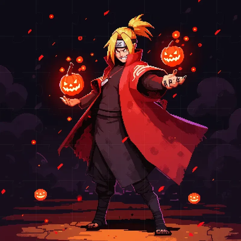 Naruto Halloween Pixel Art Midjourney Prompt | PromptBase