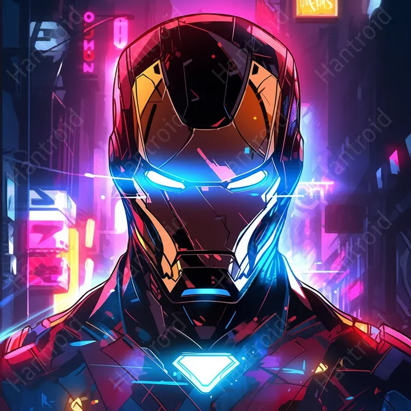 Neon Marvel Cyberpunk Heroes Midjourney Prompt | PromptBase