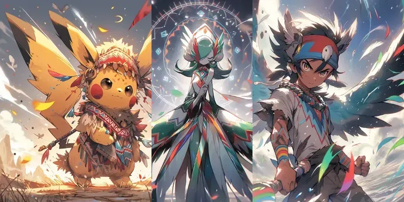 Indian Native American Pokemon Fusions Midjourney Prompt | PromptBase