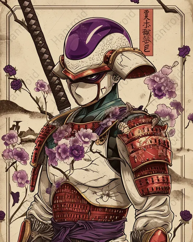 Samurai Dragon Ball Fusion Delights Midjourney Prompt | PromptBase