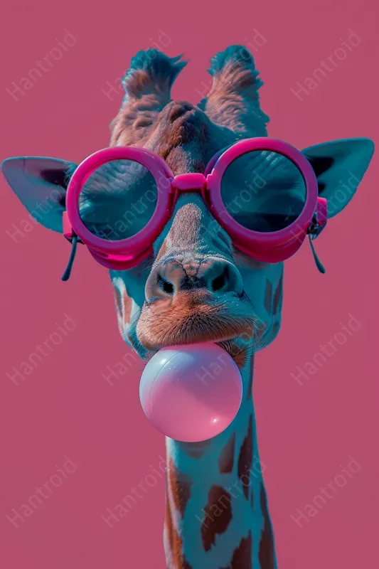 Animals Blowing Bubble Gum Midjourney Prompt | PromptBase