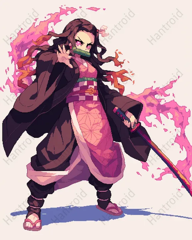 Pixel Demon Slayer Magics Midjourney Prompt | PromptBase