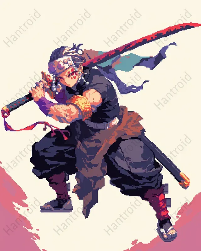 Pixel Demon Slayer Magics Midjourney Prompt | PromptBase