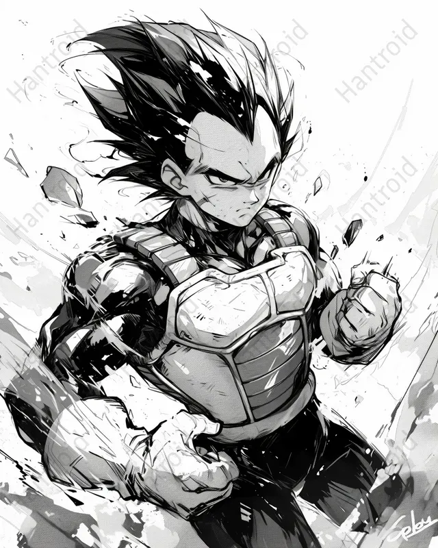 Dynamic Dragon Ball Drawings Midjourney Prompt | PromptBase