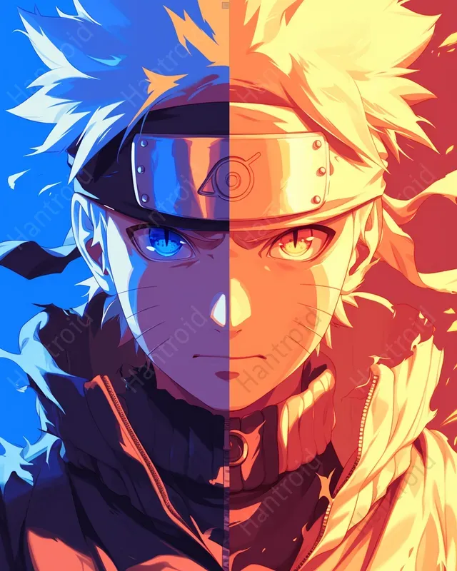 Dynamic Naruto Shippuden Duality Portraits Midjourney Prompt | PromptBase