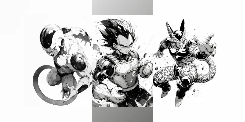 Dynamic Dragon Ball Drawings Midjourney Prompt | PromptBase