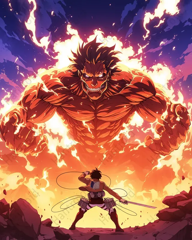 Legendary Attack On Titan Covers Midjourney Prompt | PromptBase