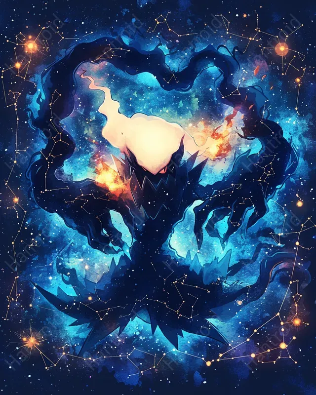 Celestial Pokemon Silhouettes Midjourney Prompt | PromptBase