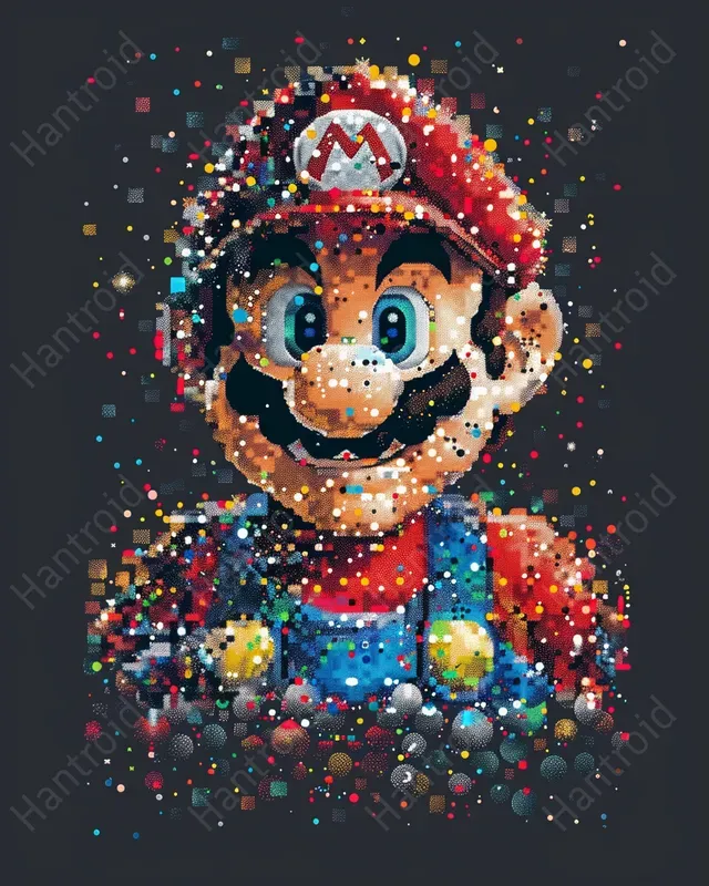 Nintendos Characters In Pointillism Midjourney Prompt | PromptBase