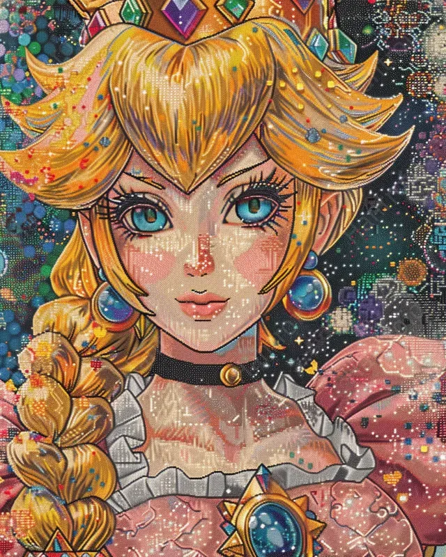 Nintendos Characters In Pointillism Midjourney Prompt | PromptBase
