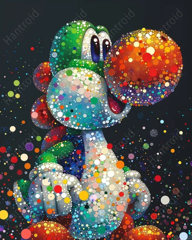 Nintendos Characters In Pointillism Midjourney Prompt | PromptBase