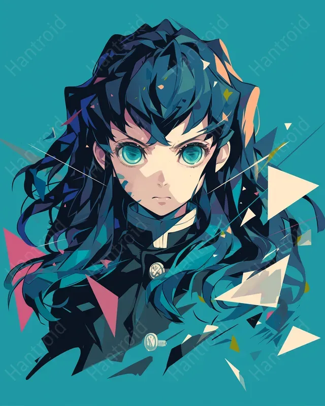 Geometric Tributes To Demon Slayer Midjourney Prompt | PromptBase