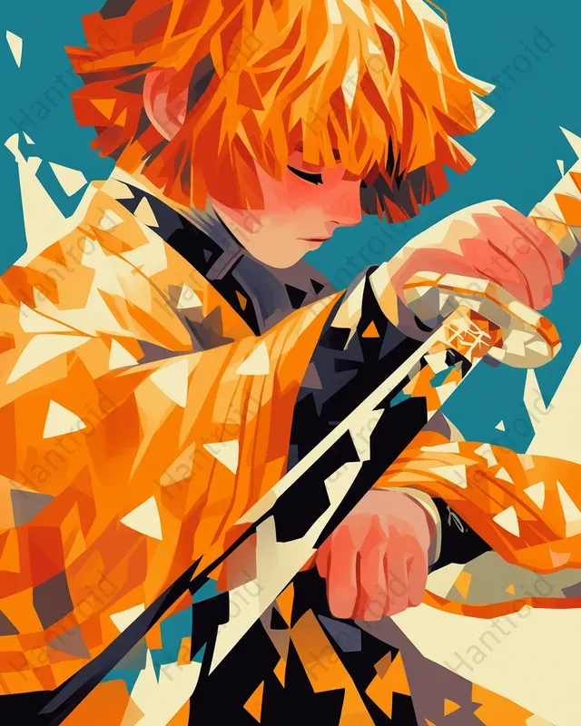 Geometric Tributes To Demon Slayer Midjourney Prompt | PromptBase