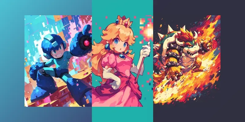 Nintendo Character Pixel Art Midjourney Prompt | PromptBase