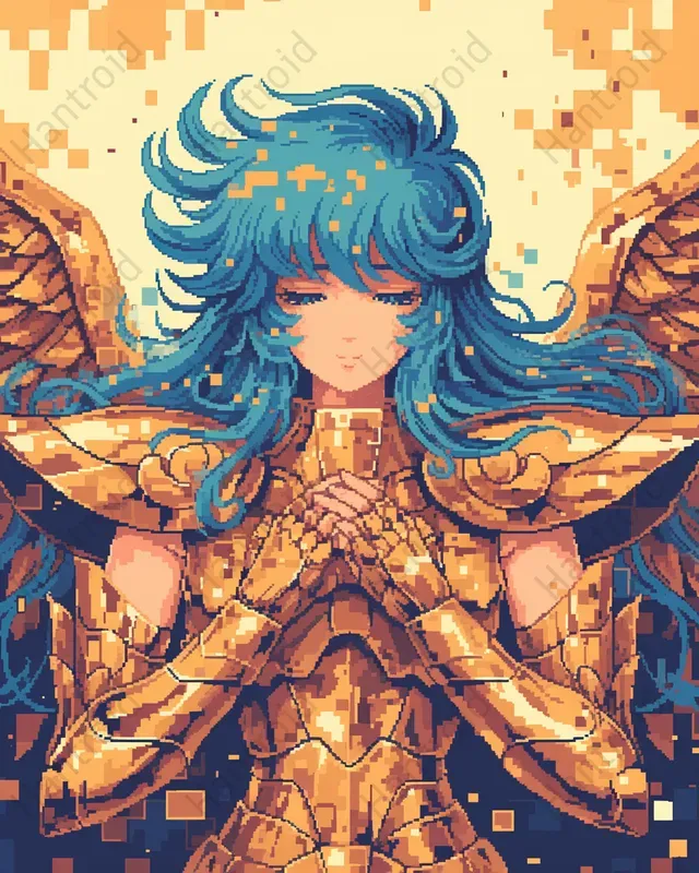 Saint Seiya Pixel Art Tributes Midjourney Prompt | PromptBase