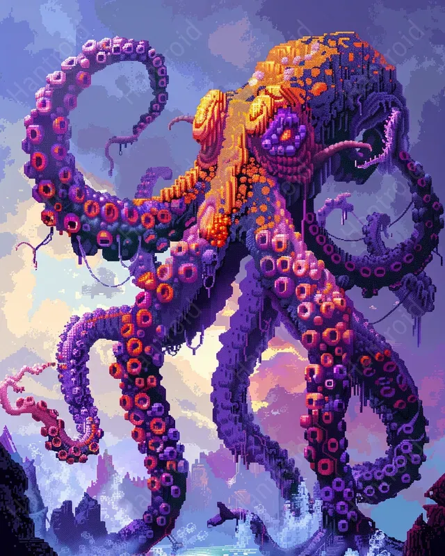 Mythical Creatures Pixel Art Midjourney Prompt | PromptBase