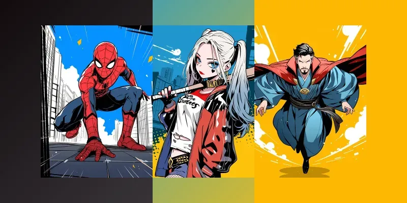 Modern Comic Character Extravaganza Generator App | PromptBase